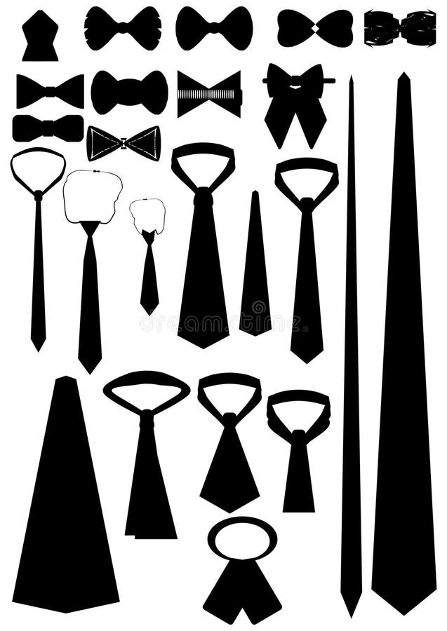 Different Types Neckwear (contour). Stock Illustration - Illustration ...