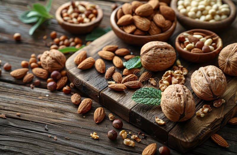 Different Types of Nuts in the Nutshell Stock Photo - Image of snack ...