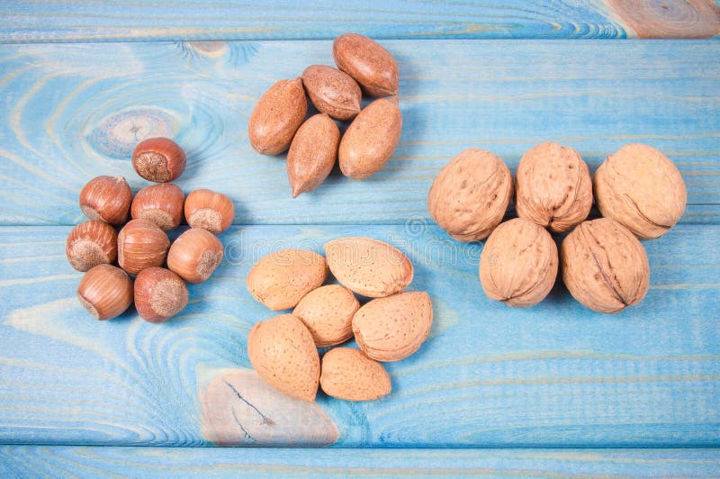 Different Types of Nuts in a Shell on a White Background. Stock Image ...