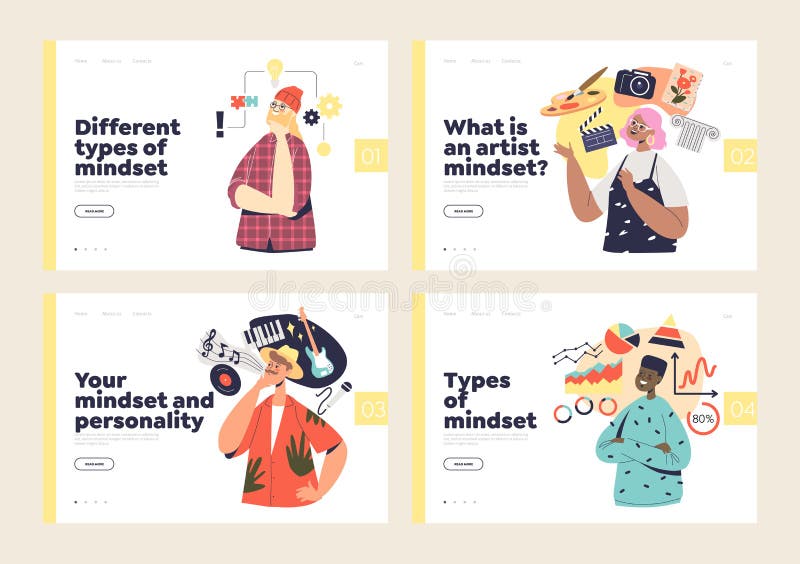Different Types O Mindsets: Landing Pages With Creative, Artistic ...