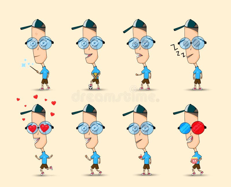Different Types of One Character Illustration, Vector Stock Vector ...
