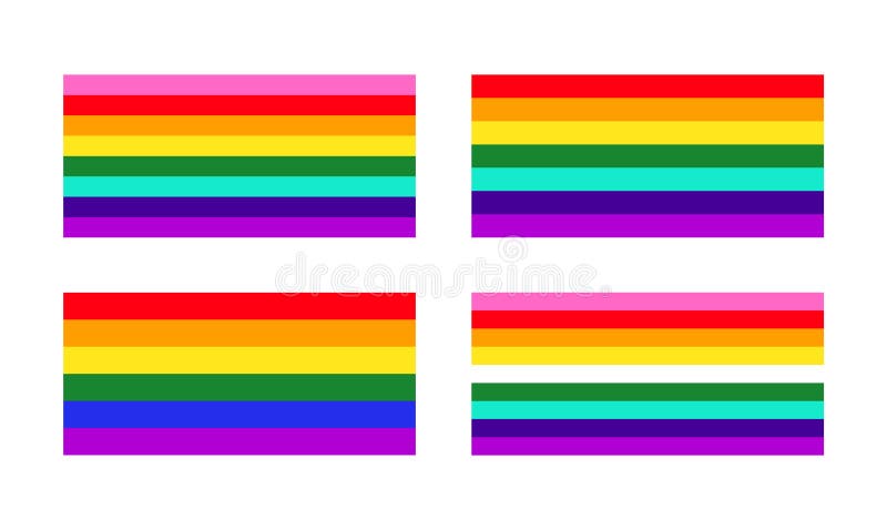 Different Types of Rainbow Flag Stock Vector - Illustration of sexual ...