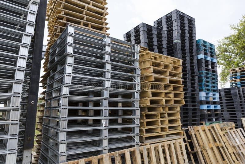 Different Types of Pallets are Stacked in a Row , Can Be Used As a ...