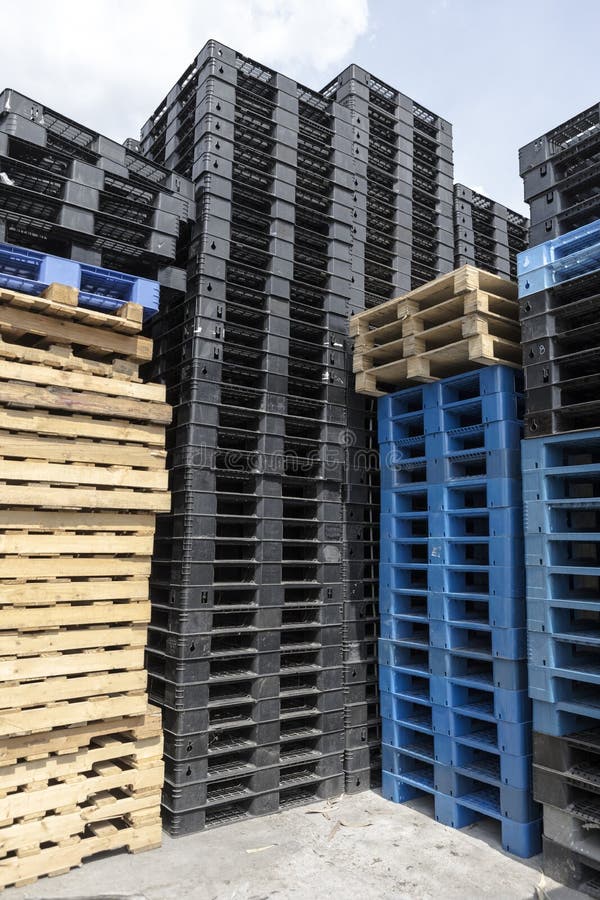 Different Types of Pallets are Stacked in a Row , Can Be Used As a ...