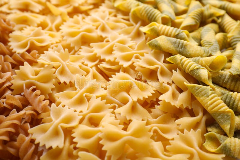 Different Types of Pasta As Background, Closeup Stock Image - Image of ...