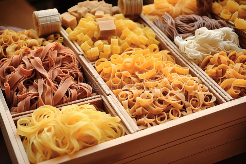 Different Types of Pasta As Background, Closeup. Pasta and Spaghetti ...