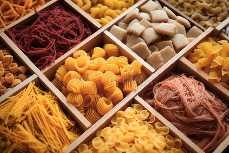 Different Types of Pasta As Background, Closeup. Pasta and Spaghetti ...
