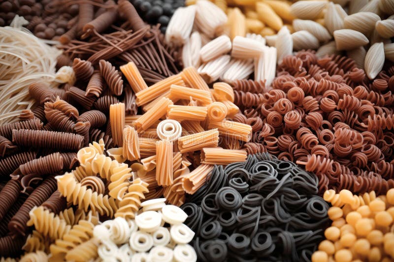 Different Types of Pasta As Background, Closeup. Pasta and Spaghetti ...