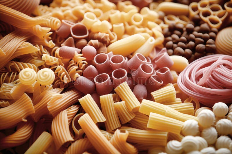 Different Types of Pasta As Background, Closeup. Pasta and Spaghetti ...