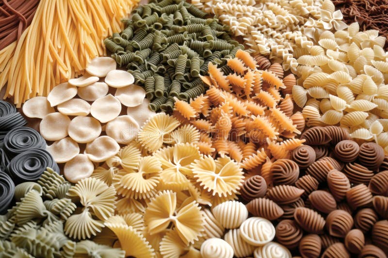 Different Types of Pasta As Background, Closeup. Pasta and Spaghetti ...