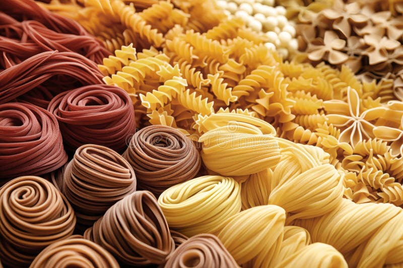 Different Types of Pasta As Background, Closeup. Pasta and Spaghetti ...