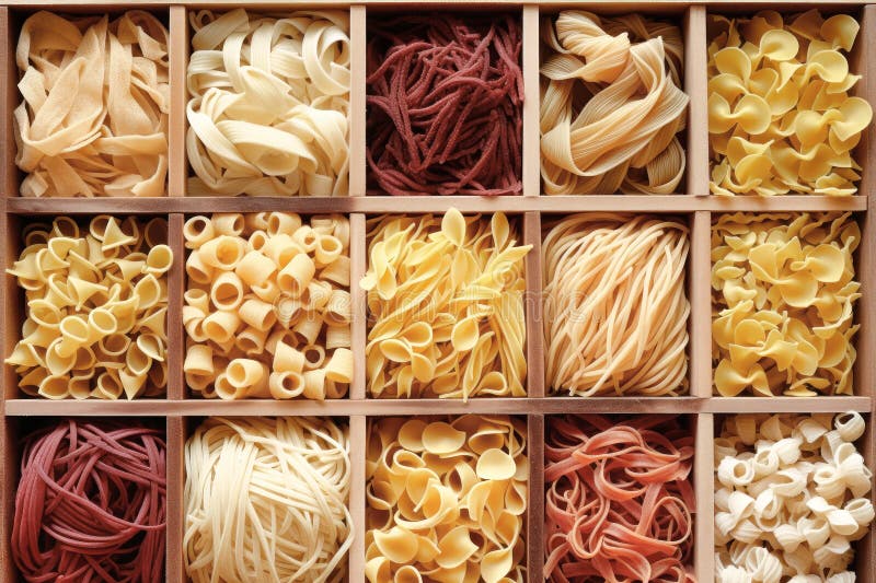 Different Types of Pasta As Background, Closeup. Pasta and Spaghetti ...