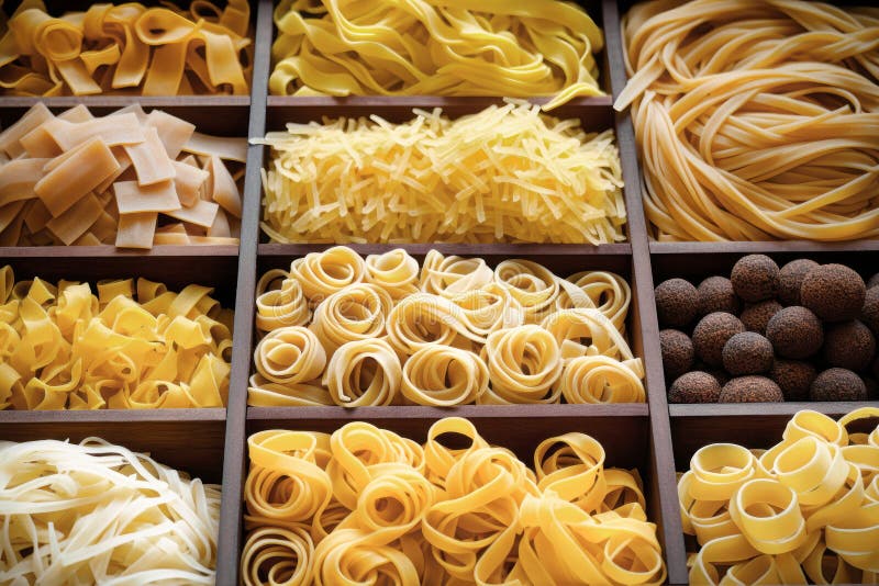 Different Types of Pasta As Background, Closeup. Pasta and Spaghetti ...