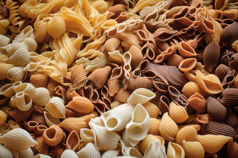 Different Types of Pasta As Background, Closeup. Pasta and Spaghetti ...