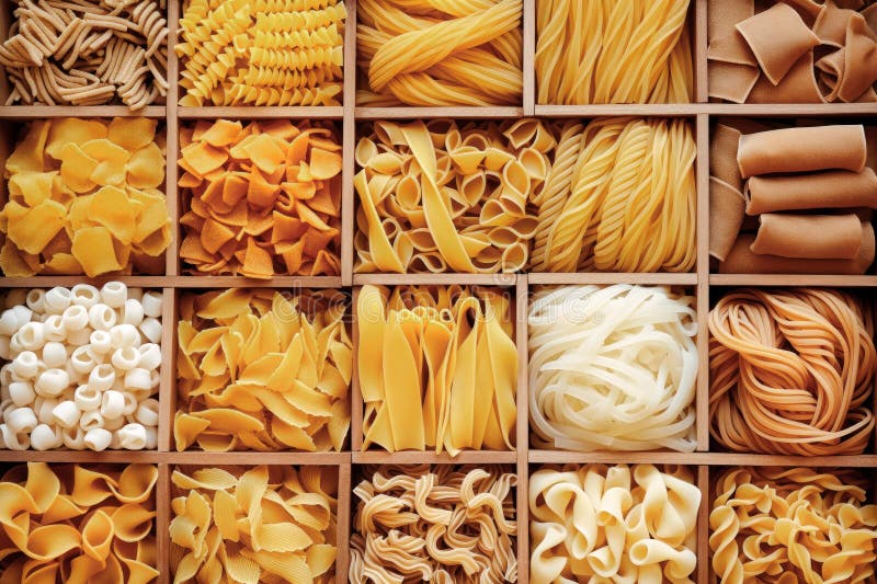 Different Types of Pasta As Background, Closeup. Pasta and Spaghetti ...