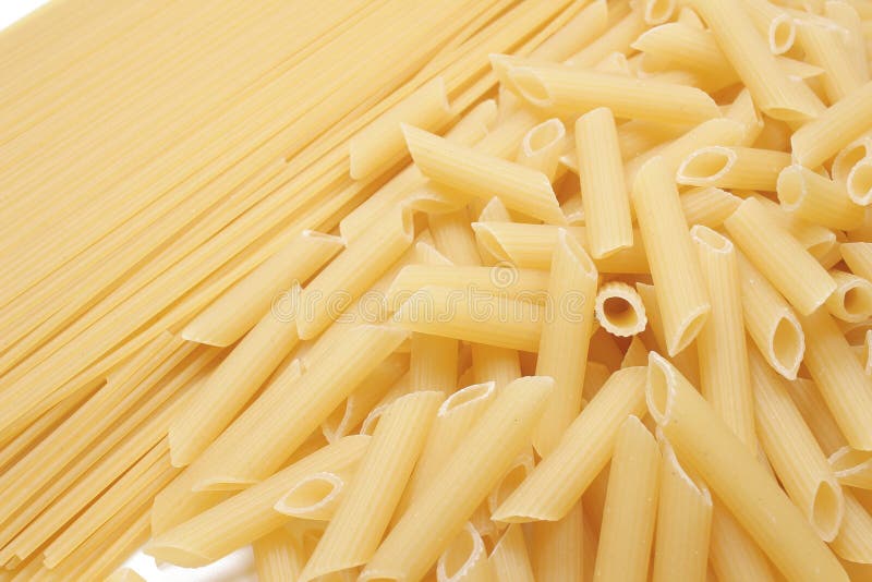 Different Types of Pasta Dry on the White Background Stock Photo ...