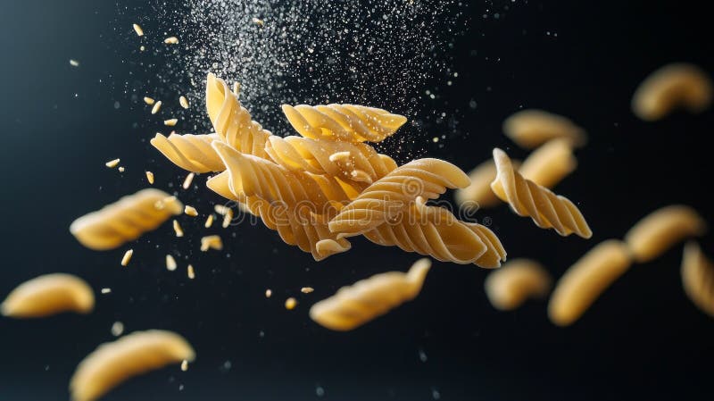 Different Types Pasta Hover Mid Air Emphasizing Their Distinctive Forms ...