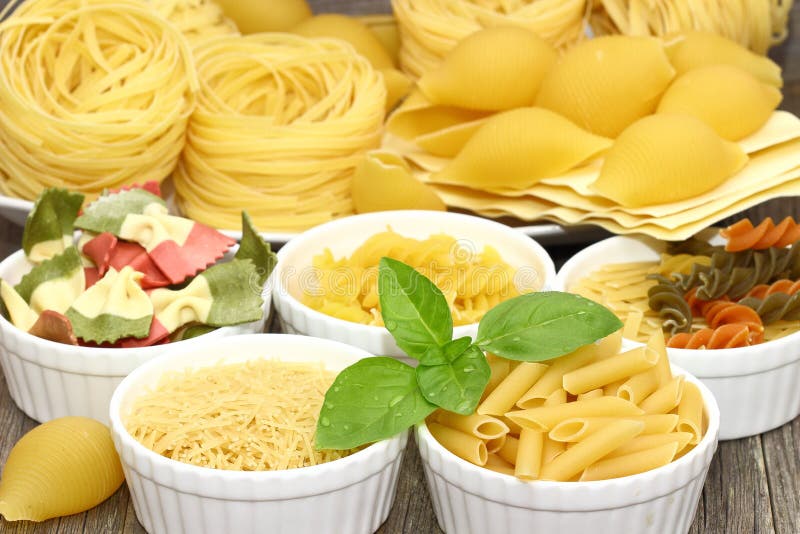 Different types of pasta. stock photo. Image of food - 74970132
