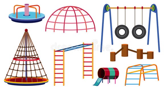 Different Types of Play Stations for Playground Stock Illustration ...