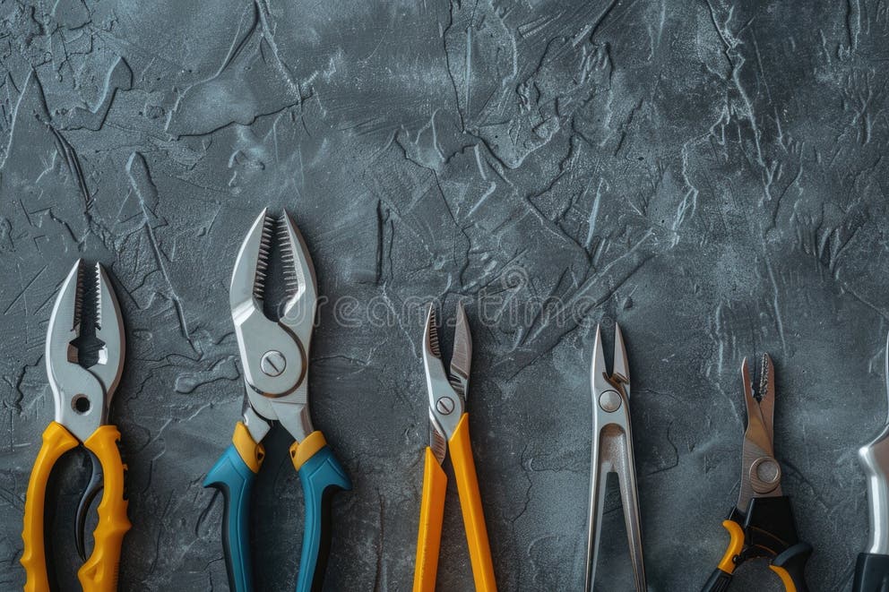 Different Types of Pliers Arranged on a Table, Useful for DIY Projects ...