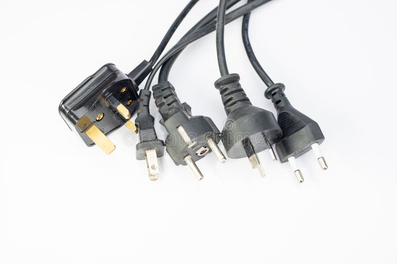 Different Types of Plugs Isolated on White Background Stock Photo ...