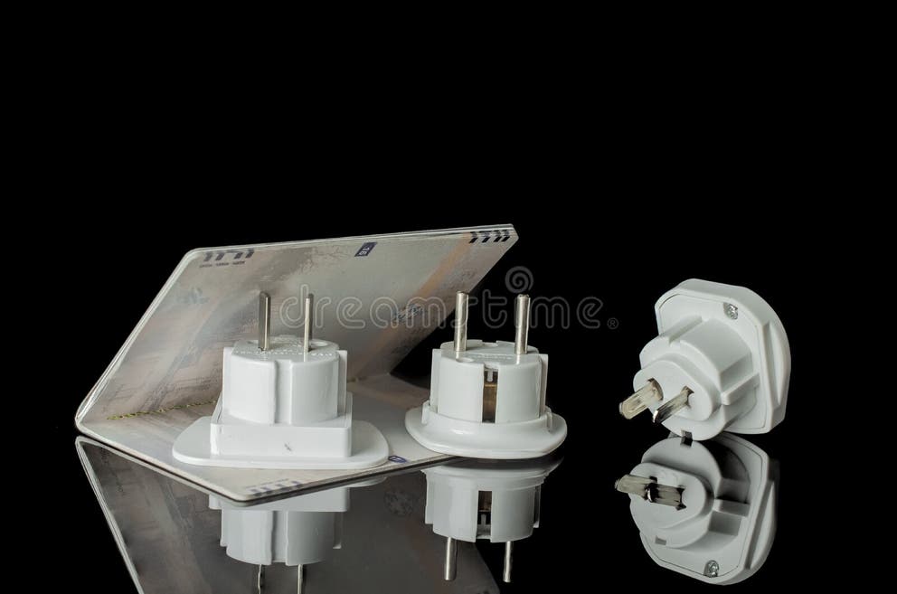 Different Types of Power Adaptors for Various Countries Stock Photo ...