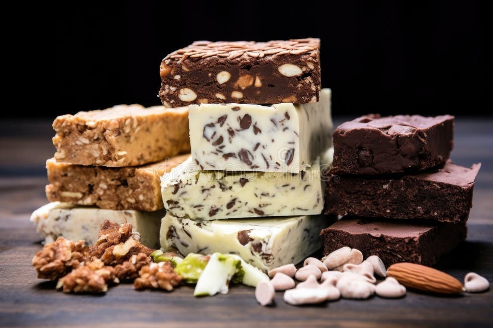 Different Types of Protein Bars Stacked Together Stock Photo - Image of ...