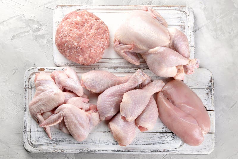 Different Types of Raw Chicken Meat Stock Image - Image of breast ...