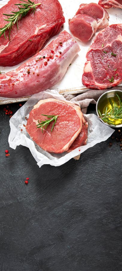 Different Types of Raw Meat Stock Photo - Image of cooking, beef: 265890042