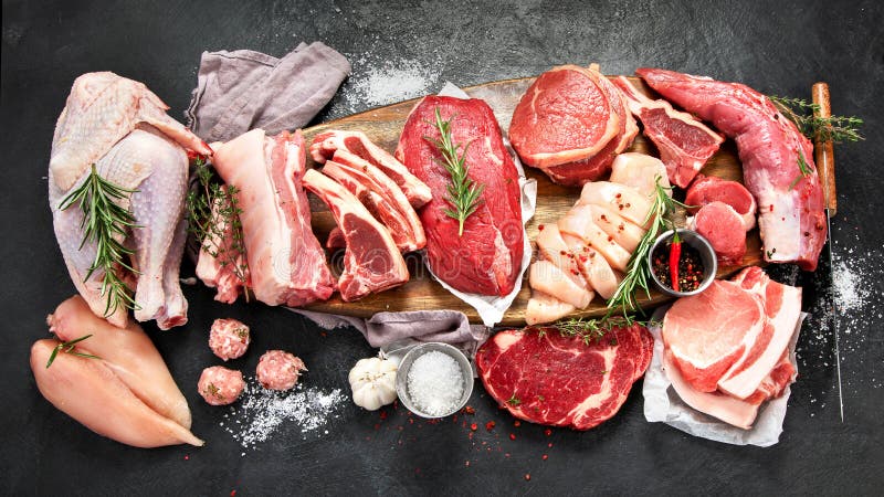 Different Types of Raw Meat Stock Image - Image of keto, healthy: 263073429