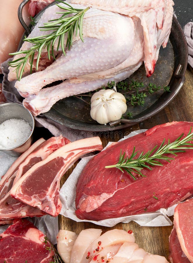 Different Types of Raw Meat Stock Image - Image of market, meal: 265890045