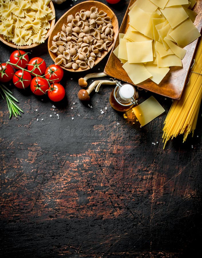 Different Types of Raw Paste with Tomatoes and Oil in the Bottle Stock ...
