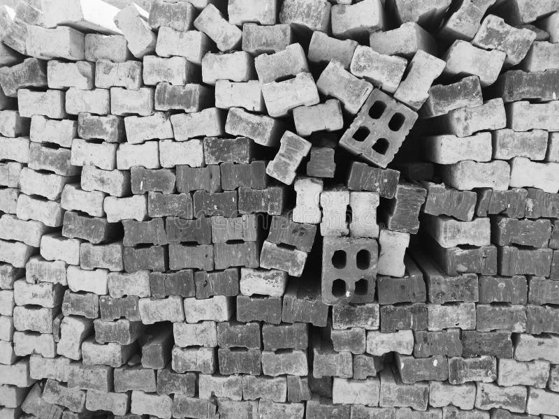 Different Types of Red Brick Laid in a Stack with Other Bricks Stock ...