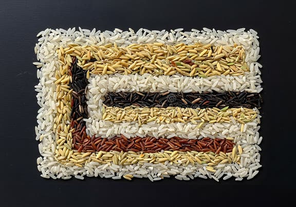 Different Types of Rice Grains Pattern Stock Illustration ...