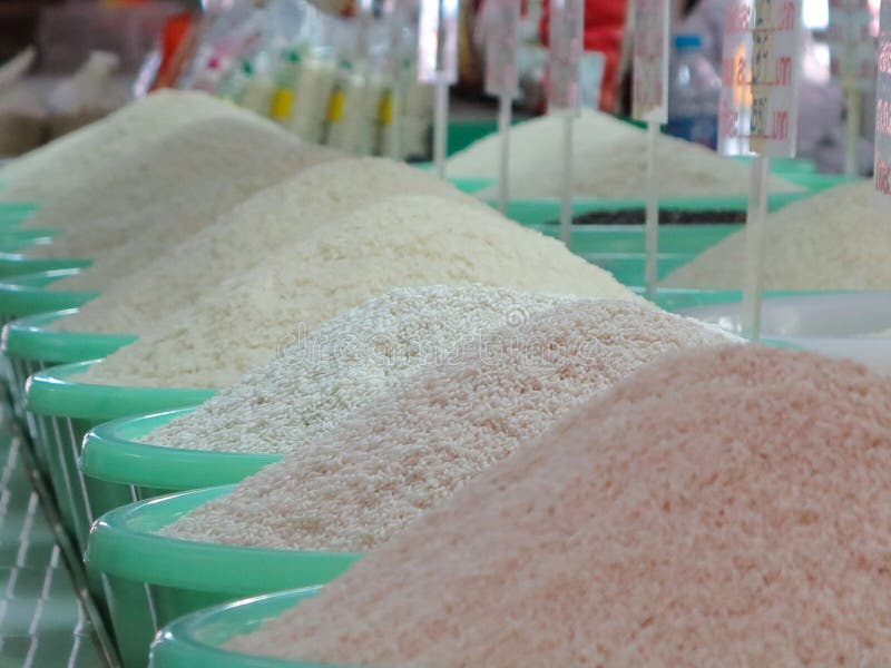 Different Types of Rice at Local Market Stock Image - Image of market ...