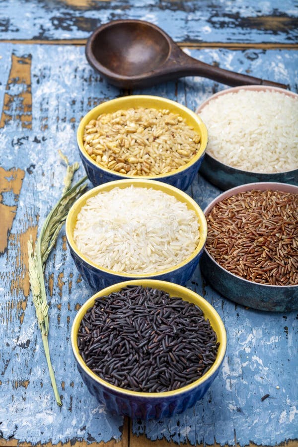 Different Types of Rice, White Basmati, Jasmine, Arborio, Brown and ...