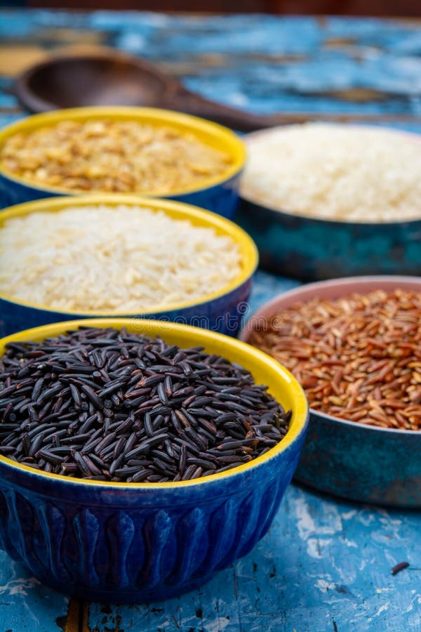 Different Types of Rice, White Basmati, Jasmine, Arborio, Brown and ...