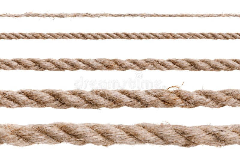 Different Types of Rope Isolated on White Background Stock Photo ...