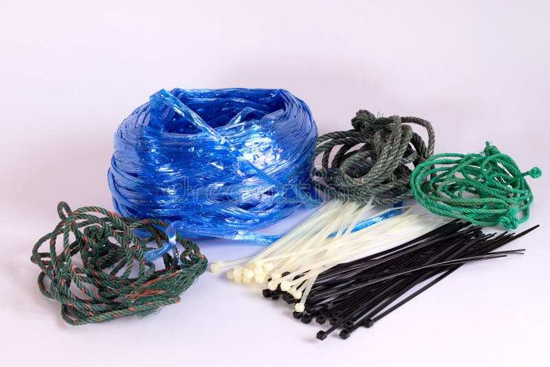 Various Types of Rope Isolated on White Background Stock Image - Image ...