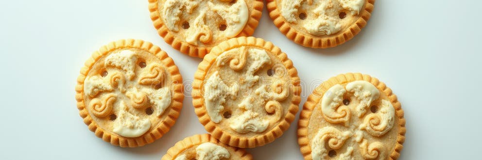 Different Types of Round Baked Snacks with Intricate Patterns Displayed ...