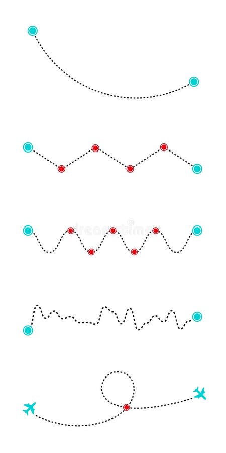 Different Types of Route Lines Stock Illustration - Illustration of ...