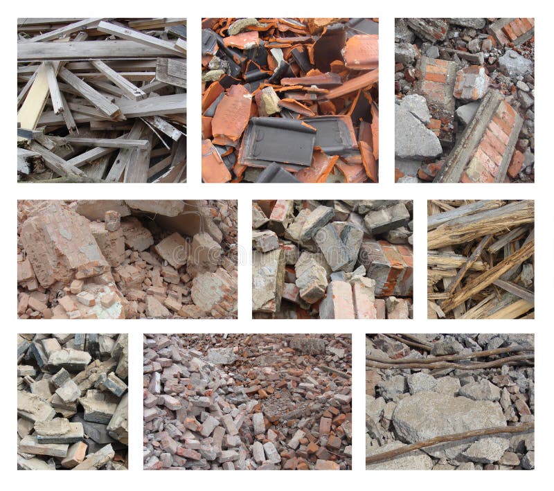 Different Types of Rubble from Demolition Stock Image - Image of ...