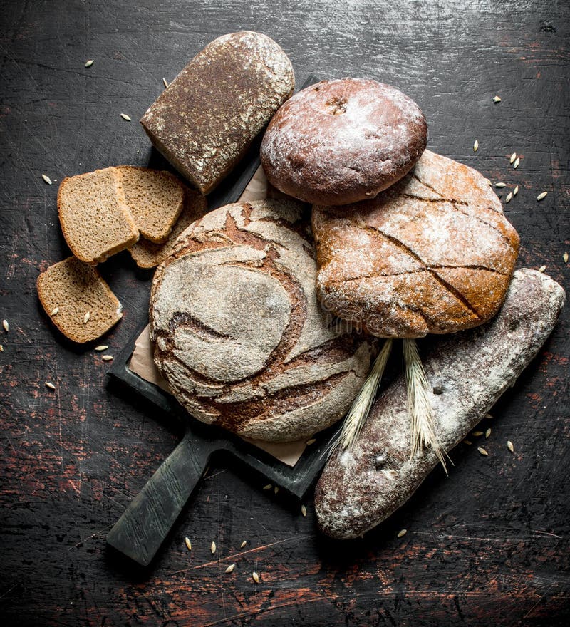 Different Types of Rye Bread Stock Photo - Image of flour, freshness ...