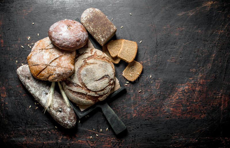 Different Types of Rye Bread Stock Photo - Image of background, crusty ...