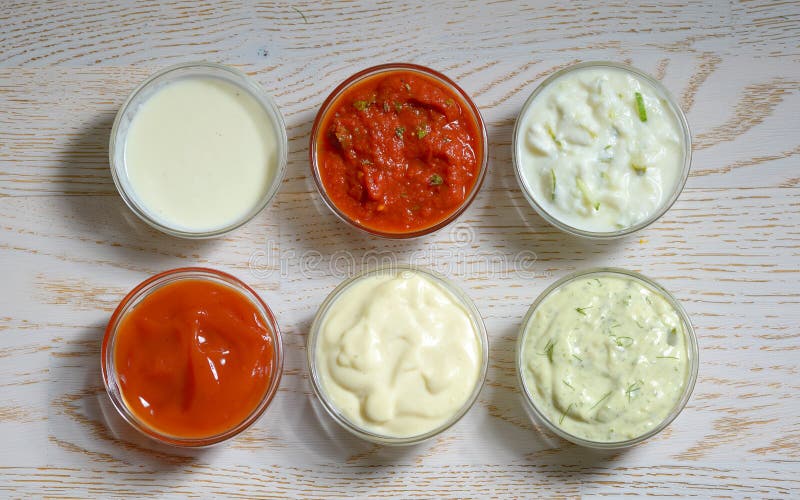 Different types of sauces stock image. Image of spoon - 58372437
