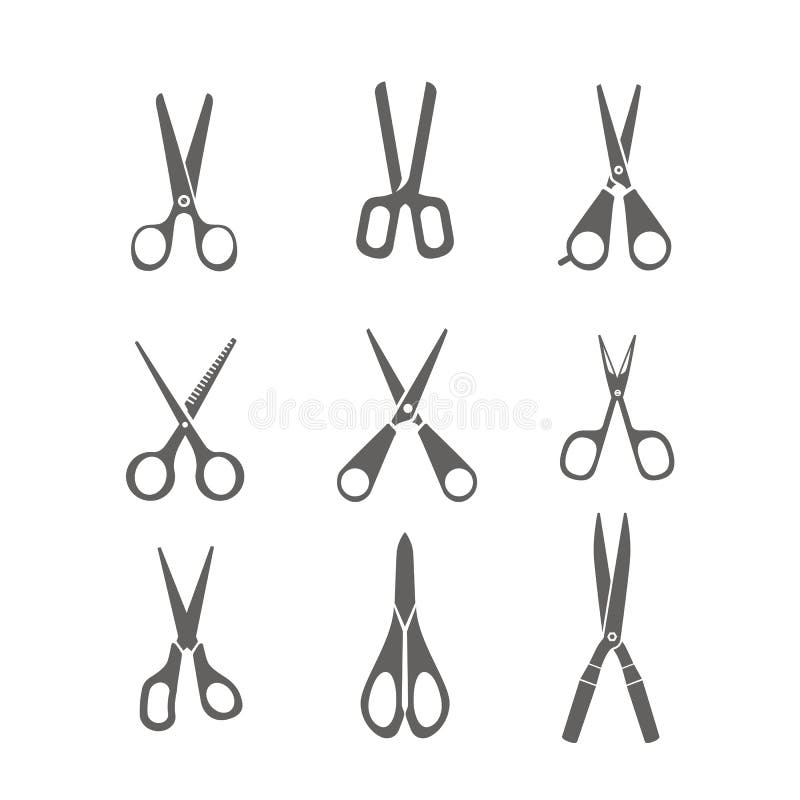Different Types of Scissors Stock Vector - Illustration of layout ...