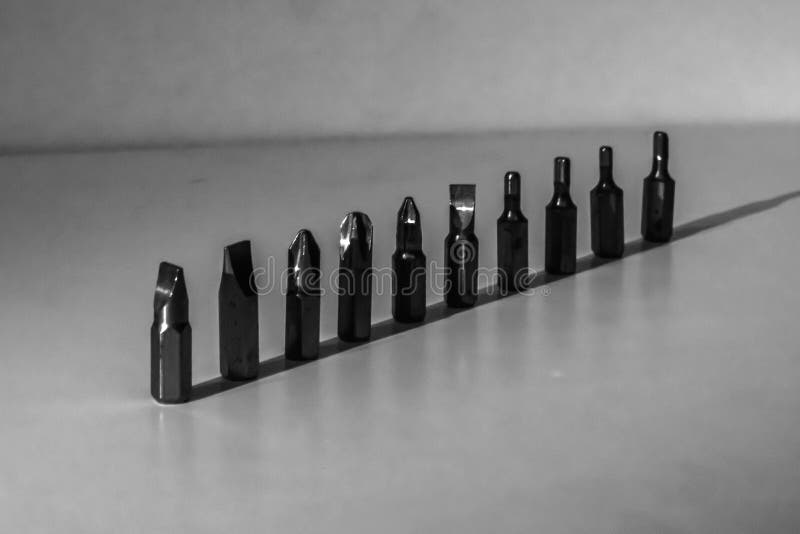 Different Types of Bits of Screwdriver Stock Image - Image of equipment ...