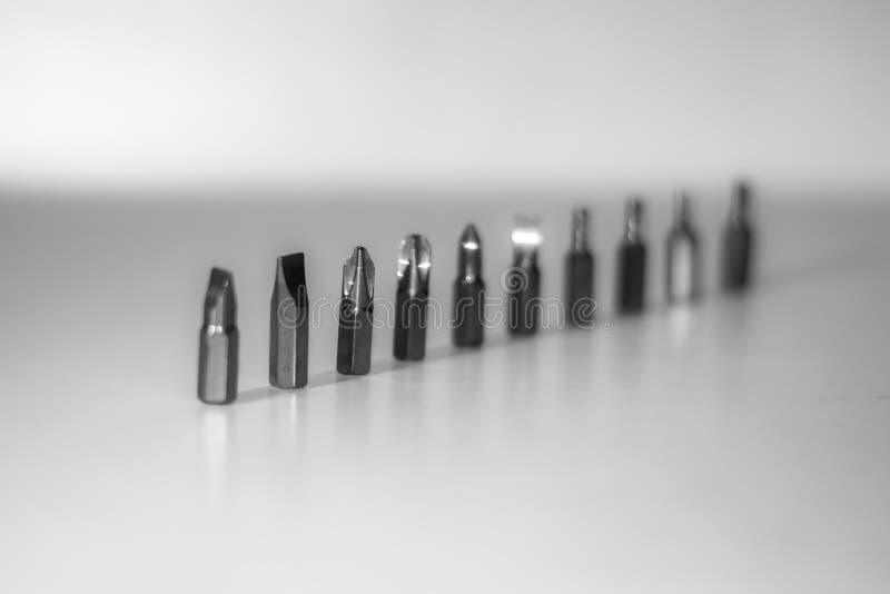 Different Types of Bits of Screwdriver Stock Photo - Image of hand ...