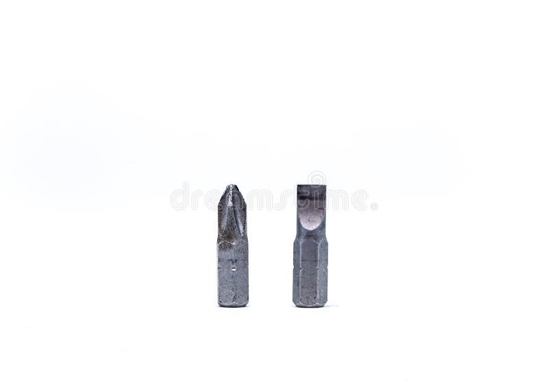 Screwdriver Tips of Different Types, Closeup Stock Image - Image of ...