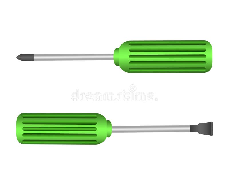 Different Types of Screwdrivers Set on White Background Stock ... Different Types of Screwdrivers Set on White Background Stock ...